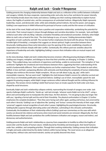 AQA Lord of the Flies 2025 responses | Teaching Resources