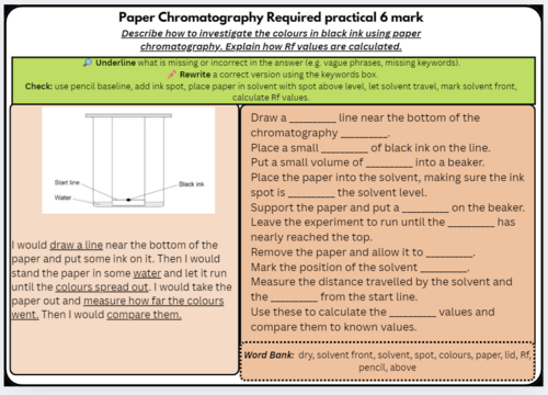 GCSE Chemistry Paper 2 Required Practical – Paper Chromatography (6 ...
