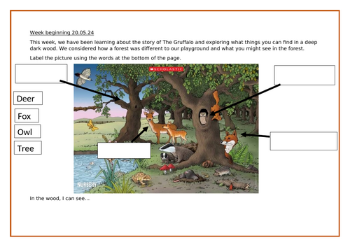 The Deep Dark Wood lesson EYFS | Teaching Resources