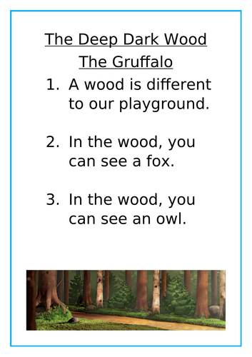 The Deep Dark Wood lesson EYFS | Teaching Resources