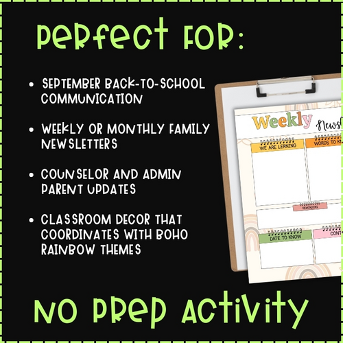 EDITABLE Month & Week September Fall Baho Raibo Theme Newsletter ...
