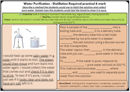 GCSE Chemistry Paper 2 Required Practical: Water Purification ...