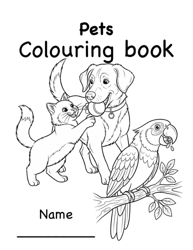 Pets Colouring Book – Fun Animal Activity Pages for Primary Kids (KS1 ...