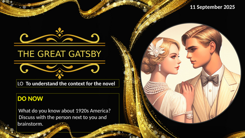 A Level Literature "The Great Gatsby" Context Lesson | Teaching Resources