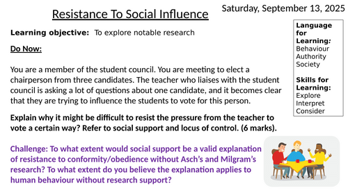 AQA A Level Psychology - Social Influence (NEW SPECIFICATION ...
