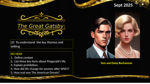 A Level English Literature "The Great Gatsby" Chapter 1 | Teaching ...