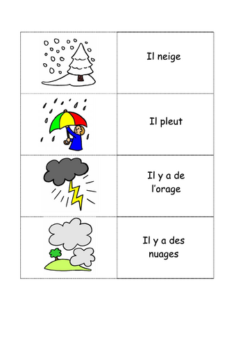 FRENCH TOPICS: LE TEMPS-WEATHER-CARD GAMES | Teaching Resources