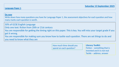 Language Paper 1, Section A, Alex Cold New AQA Specs 2026 | Teaching ...