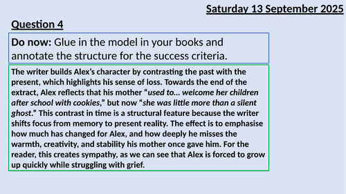 Language Paper 1, Section A, Alex Cold New AQA Specs 2026 | Teaching ...