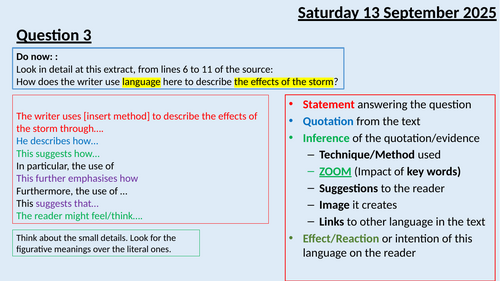 Language Paper 1, Section A, Alex Cold New AQA Specs 2026 | Teaching ...