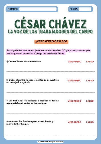 César Chávez Biografía Lectura | César Chávez Spanish Reading ...