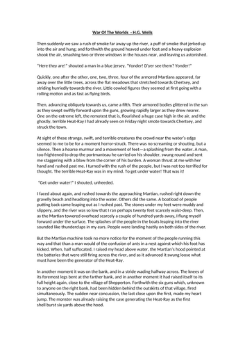 Science Fiction - Suspense and Tension (War Of The Worlds) | Teaching ...