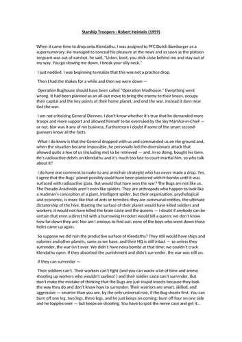 Science Fiction - Science Fiction Characters (Starship Troopers ...