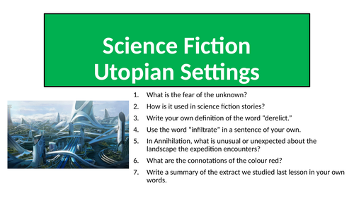 Science Fiction - Utopian Settings (Brave New World) | Teaching Resources
