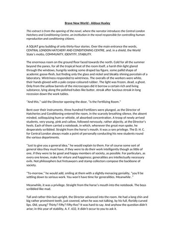 Science Fiction - Utopian Settings (Brave New World) | Teaching Resources