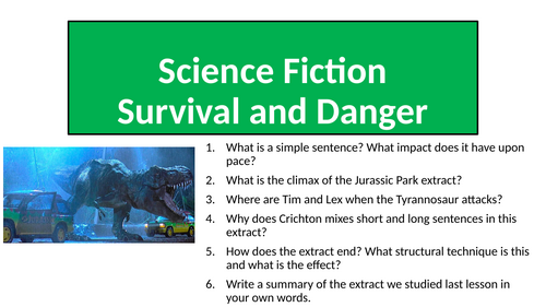 Science Fiction - Survival and Danger (Jurassic Park - Evaluation ...