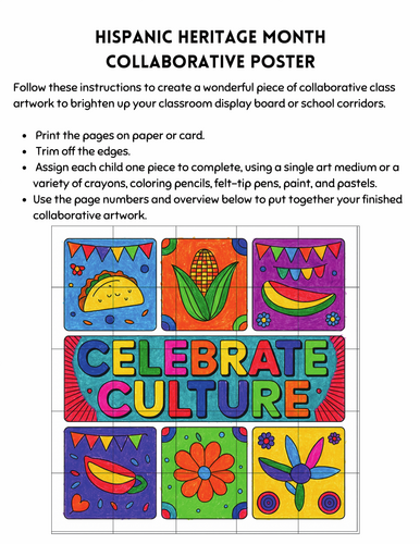 Celebrate Culture – Hispanic Heritage Month Collaborative Coloring ...