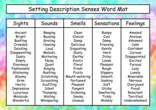 Setting Description Senses Word Mat | Teaching Resources