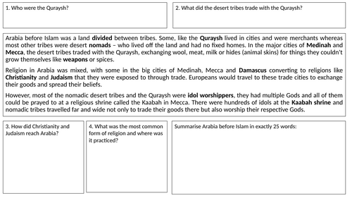 Islamic Empire KS3 History Lesson 1/6 - Origins of the Islamic Empire ...