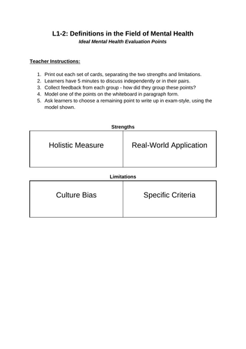 Definitions in the Field of Mental Health Lesson Plans & Worksheets ...
