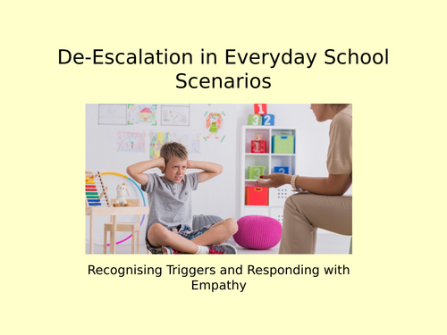 De-escalation strategies for school staff dealing with challenging ...