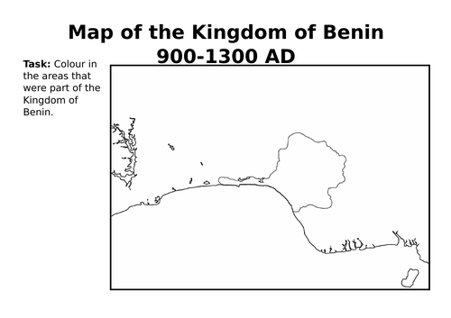 Kingdom of Benin Map 900-1300AD | Teaching Resources