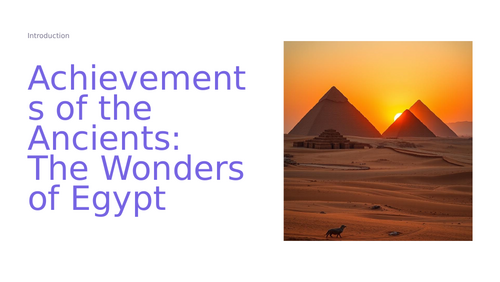 Achievements of the Ancients: The Wonders of Egypt - Assembly/Lesson ...