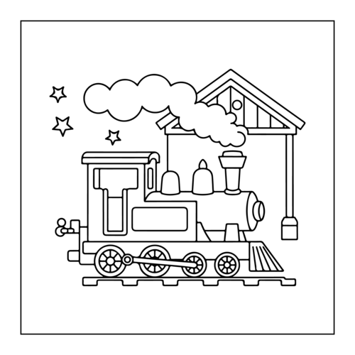 Cute Smiling Train Coloring Book Pages | Teaching Resources