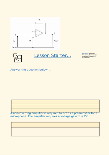 GCSE Electronics Amplifiers L7 — presentation, worksheet & videos ...