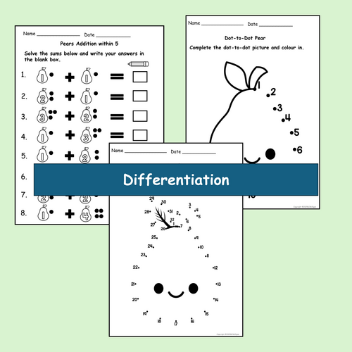Pears Addition and Subtraction Worksheets | Teaching Resources