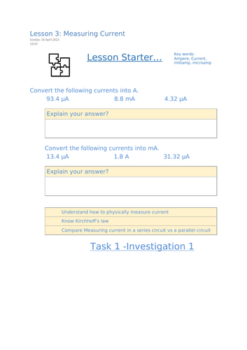 GCSE Electronics Concepts L3 — presentation, worksheet & videos ...