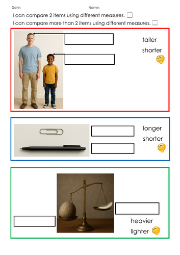 Measure - Yr 1 - length, height, weight | Teaching Resources