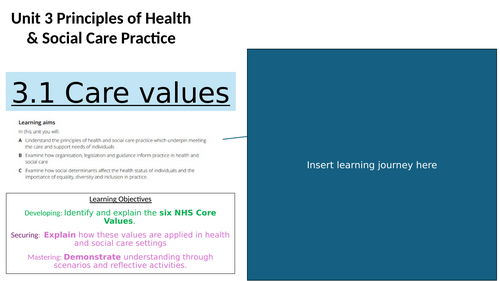 AAQ Health and Social Care Unit 3 - Care values | Teaching Resources