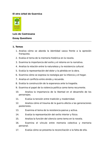 El otro árbol de Guernica by Luis de Castresana – Essay Questions ...