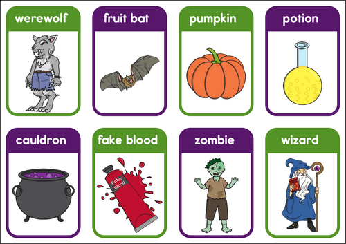 Halloween Vocabulary Flashcards | Spooky Word Cards for ESL, ELA ...