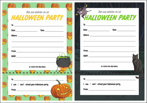 Halloween Party Invitations | Printable Classroom Halloween Invitation ...
