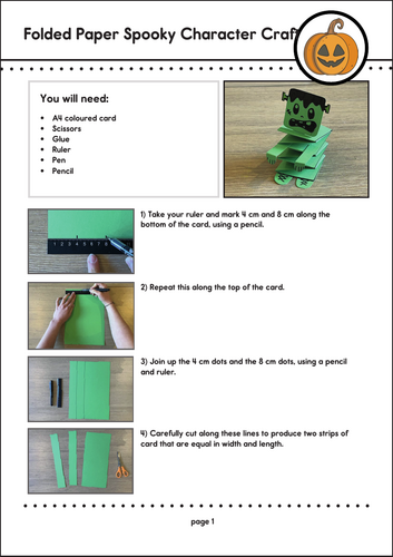 Folded Paper Spooky Characters Craft | Halloween STEM/STEAM Activity ...