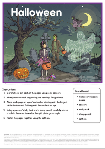 Halloween Flipbook Template | Research & Writing Activity for ...