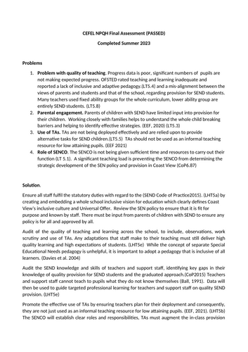 CEFEL NPQH Assessment | Teaching Resources