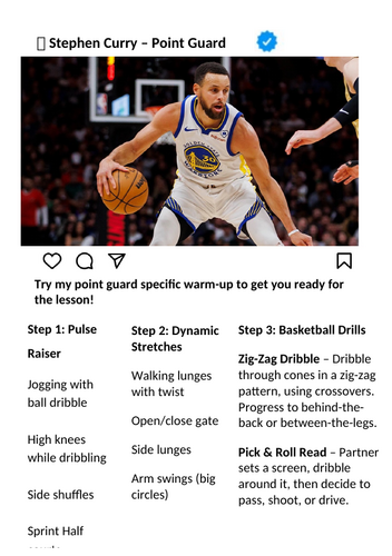 Basketball Warm-Up Cards – Inspired by NBA Legends | Teaching Resources