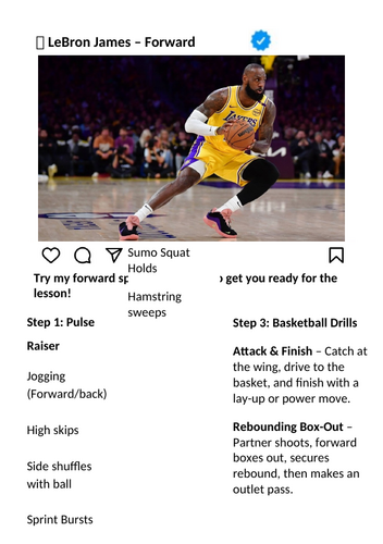 Basketball Warm-Up Cards – Inspired by NBA Legends | Teaching Resources