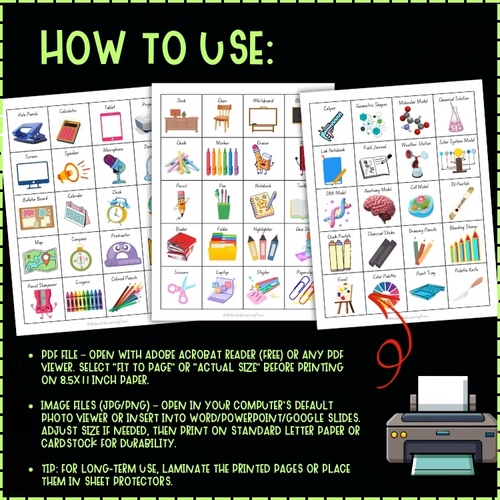 Classroom Objects Picture Communication Symbols Vocabulary Worksheets ...