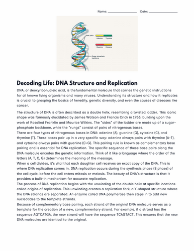 dna structure a level biology lessons quiz past tests mock exam ...