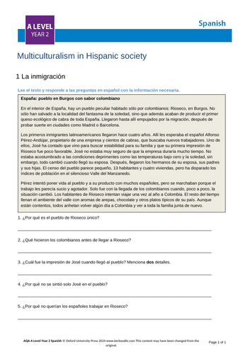 Second year A level AQA 1.2A_La inmigración_La inmigración en el mundo ...