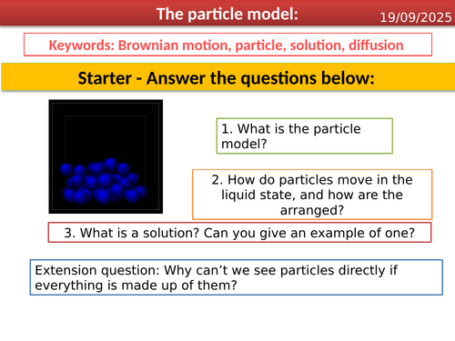 Smart activate 3 - The particle model | Teaching Resources