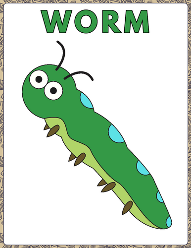 Build a Green Worm Craft – Garden, Spring, Cut & Paste Activity for ...