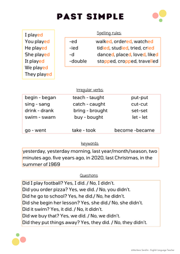 The Ultimate Past Simple Bundle: Handouts, Activities & More ...