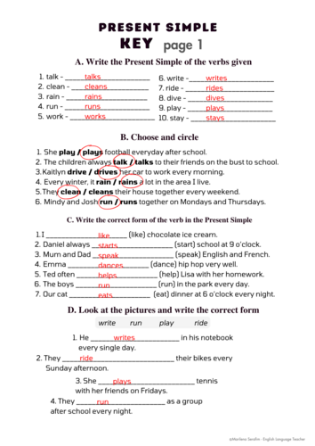 Present Simple Power Pack: 9 Handouts & Quiz for Easy Grammar Practice ...