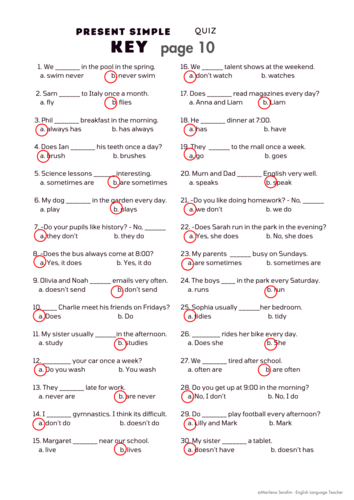 Present Simple Power Pack: 9 Handouts & Quiz for Easy Grammar Practice ...