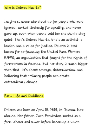Dolores Huerta – A Powerful Non-Fiction Story for Teenagers to Read ...